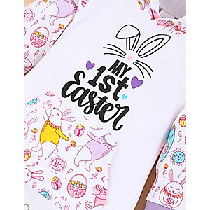 WALSONER Newborn My First Easter Outfit Baby Girl Hoodie Romper Bodysuit Jumpsuit Clothes Newborn White