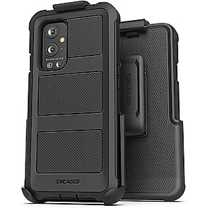 Encased Falcon Armor Designed for OnePlus 9 Case with Built-in Screen Protector and Belt Clip Holster (OnePlus 9 Pro)
