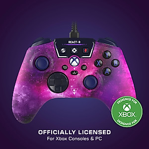 Turtle Beach REACT-R Wired Game Controller – Officially Licensed for Xbox Series X & S, Xbox One, and Windows 10|11 PC’s – Nebula