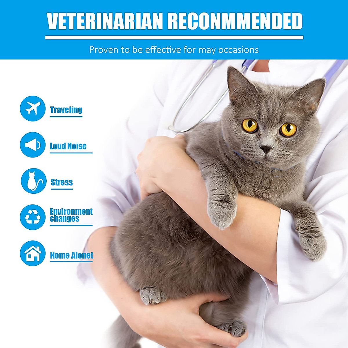 Pets4Luv Calming Collar for Cats - Pheromone Calm Collars, Anxiety Relief Fits Small Medium and Large Cat - 2022 New Version - Adjustable and Waterproof with 100% Natural 3Packs