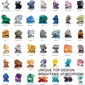 BlessLiving 3D Colorful Crystal Duvet Cover Set Gemstone Mineral Collection Pattern Printed Bedding Duvet Cover with Zipper Closure 3 Pieces Soft Comforter Cover (Twin)