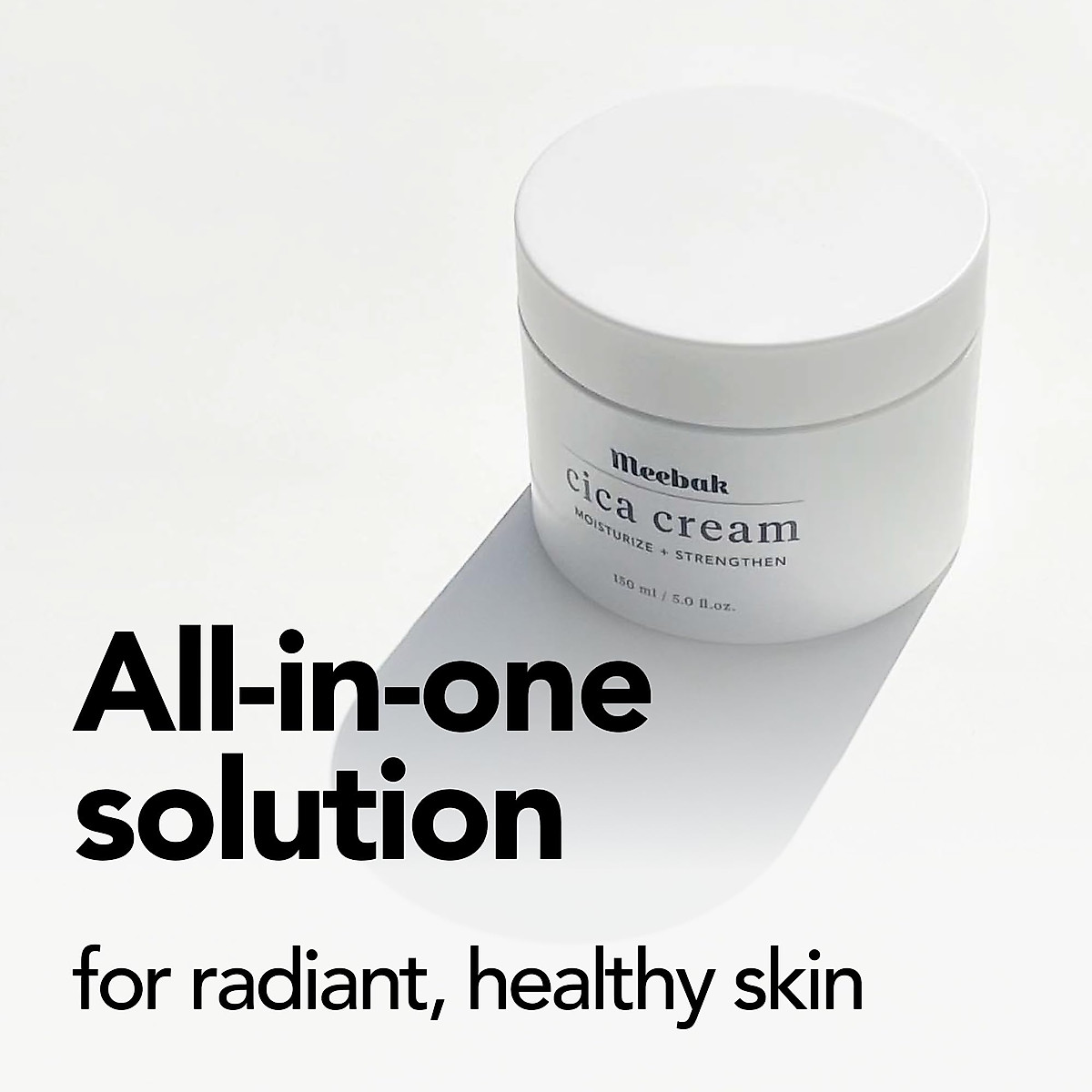 Meebak Cica Korean Face Moisturizer 5 fl oz for Women, Anti-Aging, Neck, Chest, Day and Night Cream