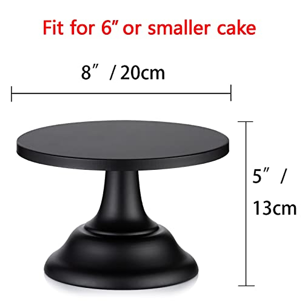 Cake Stand Set Round Metal Cake Stands Dessert Display Cupcake Stands with Simple Design (Black, Diam 8")