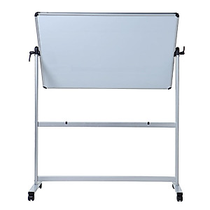 VIZ-PRO Double-Sided Magnetic Mobile Whiteboard, 48 x 36 Inches, Aluminium Frame and Stand