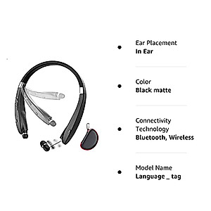 Foldable Bluetooth Headset, Beartwo Lightweight Retractable Bluetooth Headphones for Sports&Exercise, Noise Cancelling Stereo Neckband Wireless Headset (with carry case)