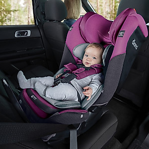Diono Radian 3QX 4-in-1 Rear & Forward Facing Convertible Car Seat, Safe+ Engineering 3 Stage Infant Protection, 10 Years 1 Car Seat, Ultimate Protection, Slim Fit 3 Across, Purple Plum