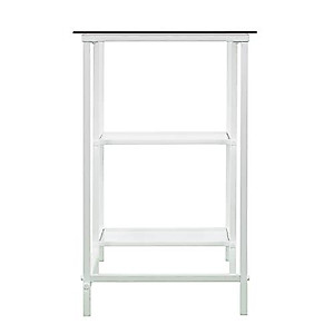 SEI Furniture Layton Metal/Glass Student Desk, White