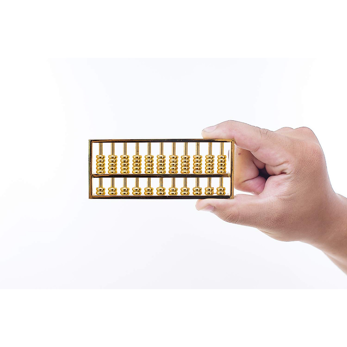 Brass Statu BRABUD Mini Copper Abacus Decoration Chinese Calculator Math Calculating Tool for Kids Adult Collection WQ018
