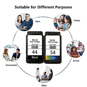 Weizhiya for Canon PG-44 CL-54 Ink Cartridges Pixma E401 E461 E471 E481 Printer Black and Tri Color Standard