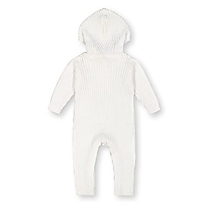 Hope & Henry Layette Baby Long Sleeve Hooded Henley Sweater Romper