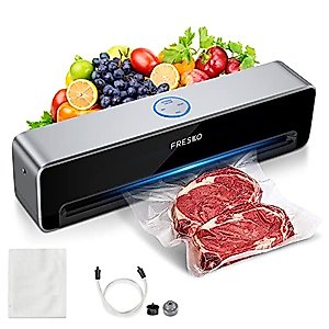 FRESKO Food Vacuum Sealer Machine, Compact but Powerful Full Automatic Food Sealer, Air Sealing System with Easy to Use, Dry & Moist Fresh Modes for All Food Saving Need, Sous Vide, Meal Prep