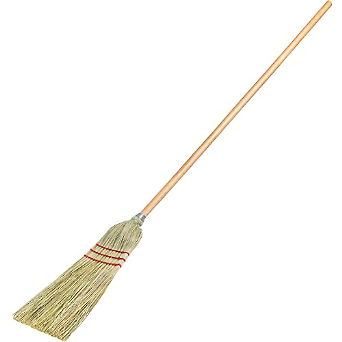 Carlisle FoodService Products 4134967 Corn Blend Warehouse Broom Straw with Wood Handle, 10" Bristle Trim, 55" Length, Natural (Case of 12)