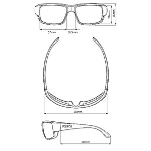 REKS ST Black WRAPAROUND I Silver Mirror Polarized lens