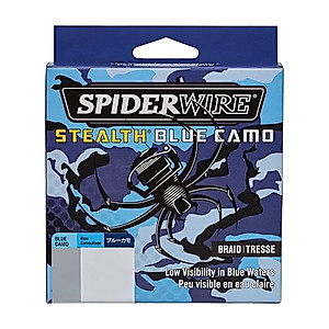 SpiderWire Stealth® Superline, Blue Camo, 30lb | 13.6kg, 200yd | 182m Braided Fishing Line, Suitable for Saltwater and Freshwater Environments