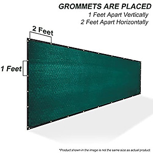 KAMEA KENNA Custom Size 8' x 1' Gray Fence Privacy Screen with Zip Tie Out Door Commercial Grade