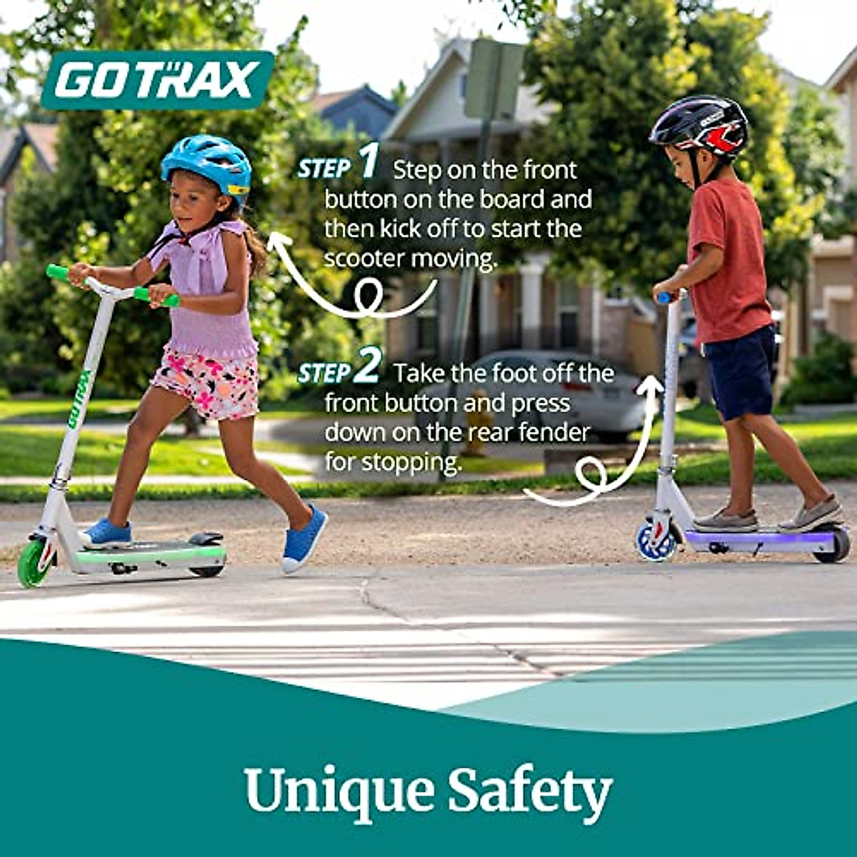 Gotrax Scout Electric Scooter for Kids Ages 4-7, Max 3 Miles Range and 6Mph Speed, 5" Flash Front Wheel and Unique Pedal Light, UL2272 Certified Aprroved Electric Kick Scooter for Boys Girls Blue