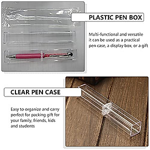 Healifty 20pcs Pen Gift Box Empty Ballpoint Pen Box Plastic Clear Pencil Boxes Pen Storage Case for School Office Collection
