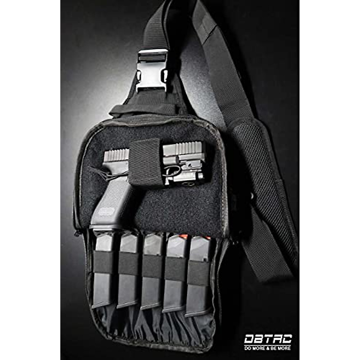 DBTAC Tactical Bag Shoulder Chest Pack with Sling for Concealed Carry of Handgun (Black Camo)