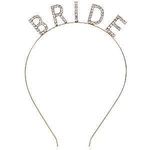 Rhinestone Bridal Headpiece, Gold Wedding Crown for Women and Girls (Rose Gold)