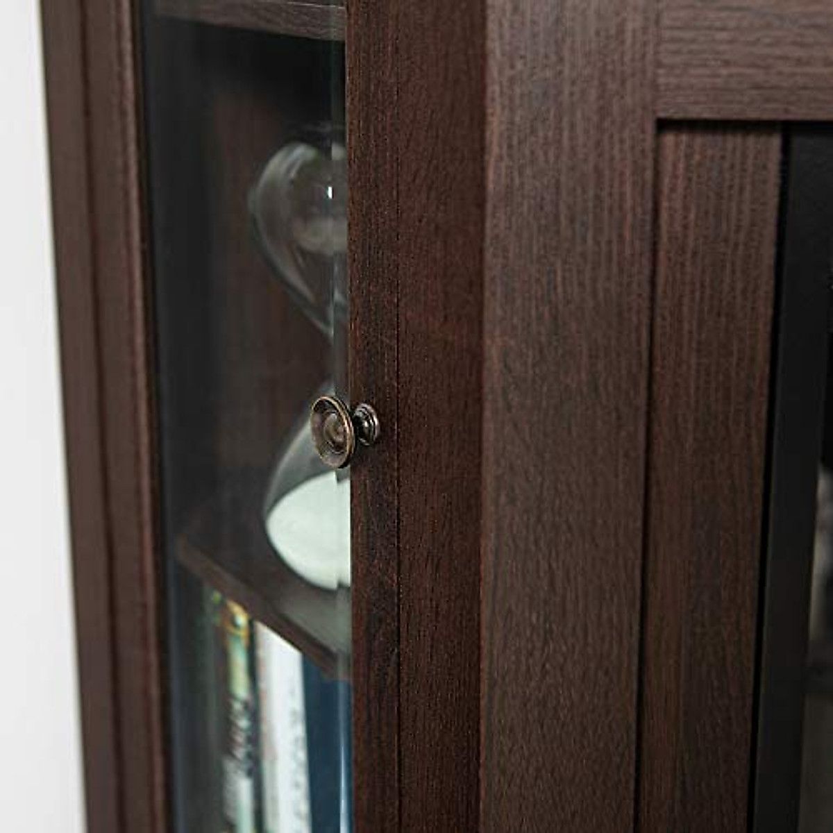 Walker Edison Alcott Classic Glass Door Fireplace Corner Entertainment Center TV Stand for TVs up to 55 Inches, 48 Inch, Espresso