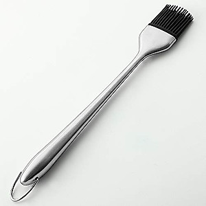 JXS Silicone Sauce Basting Brush, 12 Inch Sturdy BBQ Basting Brush with Stainless Steel Handles