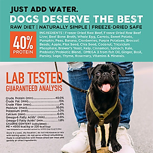 Nature's Diet Simply Raw® Freeze-Dried Raw Whole Food Meal - Makes 18 Lbs Fresh Raw Food with Muscle, Organ, Bone Broth, Whole Egg, Superfoods, Fish Oil Omega 3, 6, 9, Probiotics & Prebiotics (Beef)