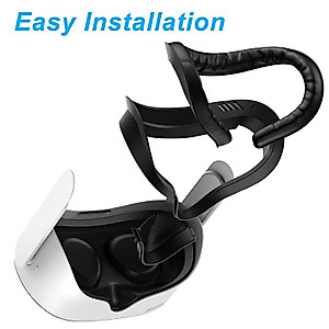 VZNEK New Face Cover Pad for Oculus Quest 2, Sweatproof PU Leather Facial Interface & Face Cushion Pad - VR Accessories for Meta Quest 2, Ergonomical Design (Q2MZ)