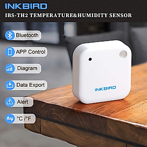 Inkbird Wireless Thermometer Humidity and Temperature Monitor, IBS-TH2 Freezer Thermometer Bluetooth Temperature Sensor Smart, with APP for Android and iOS (Temperature and Humidity Sensor)