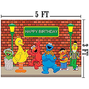 MC 5x3ft Sesame Street Brick Wall Photography Backdrops Birthday Party Decoration Photo Booth Background Baby Shower Studio Props Vinyl