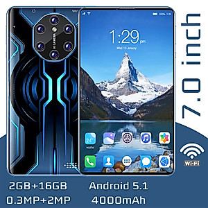 Tablet Laptop Android, All-New Fire 7" Smart Tablet, IPS HD Display Tablets PC Built-in WiFi Blue-Tooth GPS, 2GB RAM+16GB, 4000mAh Battery, Dual Sim, Dual Camera, Voice Call Game Tablet (Blue)