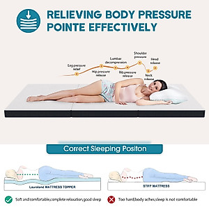 Foldable Mattress Full, 3 Inch Trifold Mattress with Breathable & Washable Cover, Foldable Mattress with CertiPUR-US Certified, Floor Mattress Foldable for Camping, Guest, Floor RV - 73" x 52" x 3"