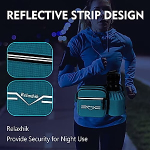 Fanny Packs For Women Waterproof Fanny Pack With Bottle Holder Relaxhik Plus Size Fanny Pack For Men Suitable For Dog Walking Travel Sport Hiking Cycling Fit All Phones (Bottle Not Included)