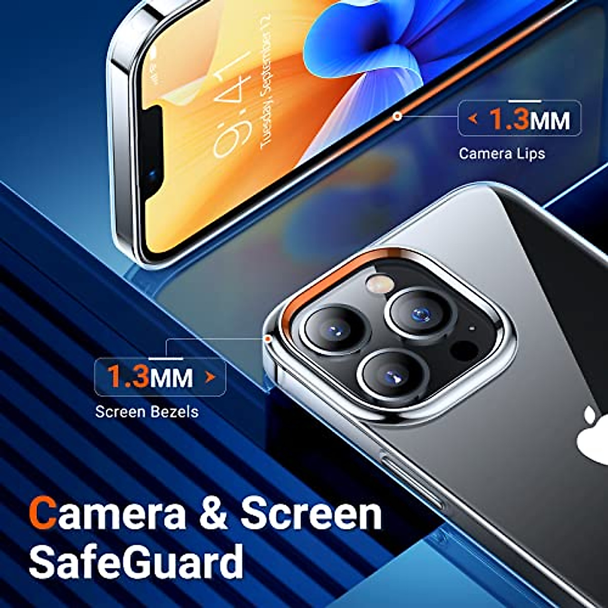 TORRAS Crystal Clear iPhone 13 Pro Max Case, [Long Lasting Clarity] Ultra-Thin Slim Fit iPhone 13 Pro Max Phone Case, Soft Silicone Cover Phone Cases for iPhone 13 Pro Max 6.7 inch, Crystal Clear