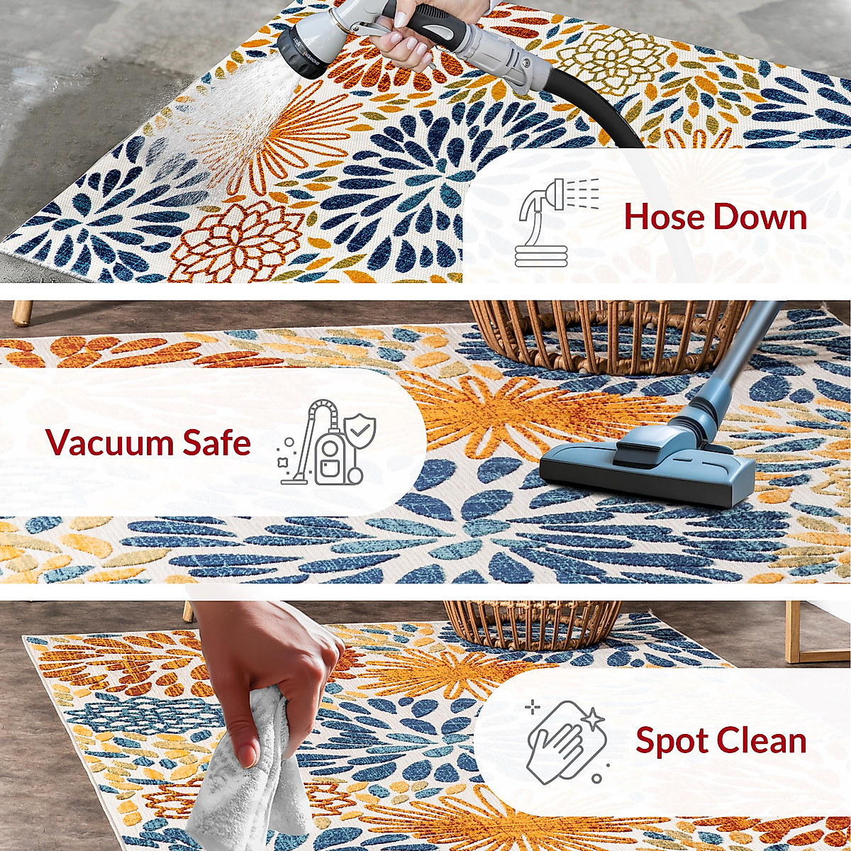 nuLOOM Monique Floral Indoor/Outdoor Area Rug, 5x8, Multi