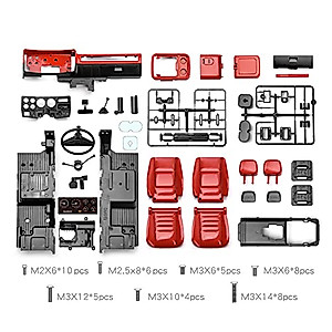 RC Car Full Interior Body Shell Cab Seat Kit for 1/10 RC Crawler Car Traxxas TRX4 1979 Blazer G161KR(Red)