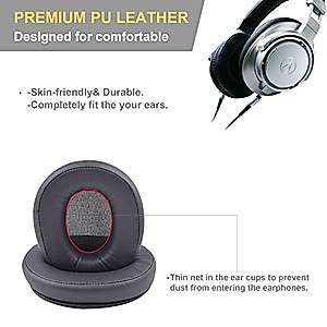 Replacement Ear Pads Compatible with Audio-Technica ATH-SR9 ATH-DSR9BT ATH-DSR7BT Headphones Ear Cushions, Headset Earpads, Soft Protein Leather Headset Ear Covers Cups