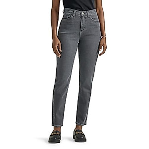 Lee Women's Legendary High Rise Mom Jean, Washed Black, 6