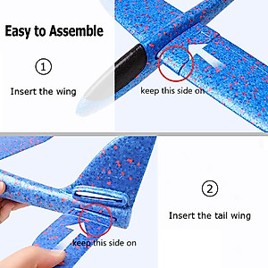 4 Pack Airplane Toys, Upgrade 17.5" Large Throwing Foam Plane, 2 Flight Mode Glider Plane, Flying Toy for Kids, Gifts for 3 4 5 6 7 Year Old Boy, Outdoor Sport Toys Birthday Party Favors Foam Airplane