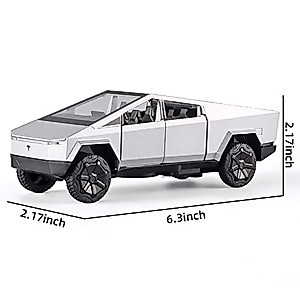 OANMYJJO 1/32 Scale Diecast Cybertruck Car Model，Zinc Alloy Toy Car，with Sound and Light、Pull Back，for Kids Age 3 Year and UP （Kids Gift）