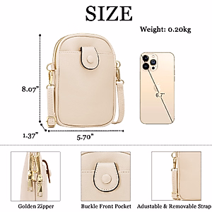 Sunwel Fashion Triple Pockets Lightweight Cell Phone Small Purse Travel Crossbody Bag with Zipper Phone Holder for Women Girls (white)