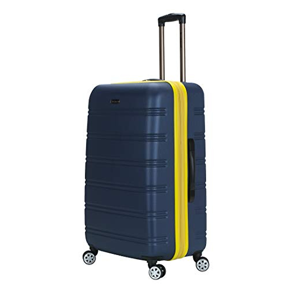 Rockland Melbourne Hardside Expandable Luggage with Spinner Wheels, Navy, Checked Large 28"