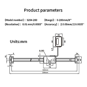 0-200mm/8''Digital Readout Linear Scale, Accurate Digital Remote LCD,for Milling Machine Lathes