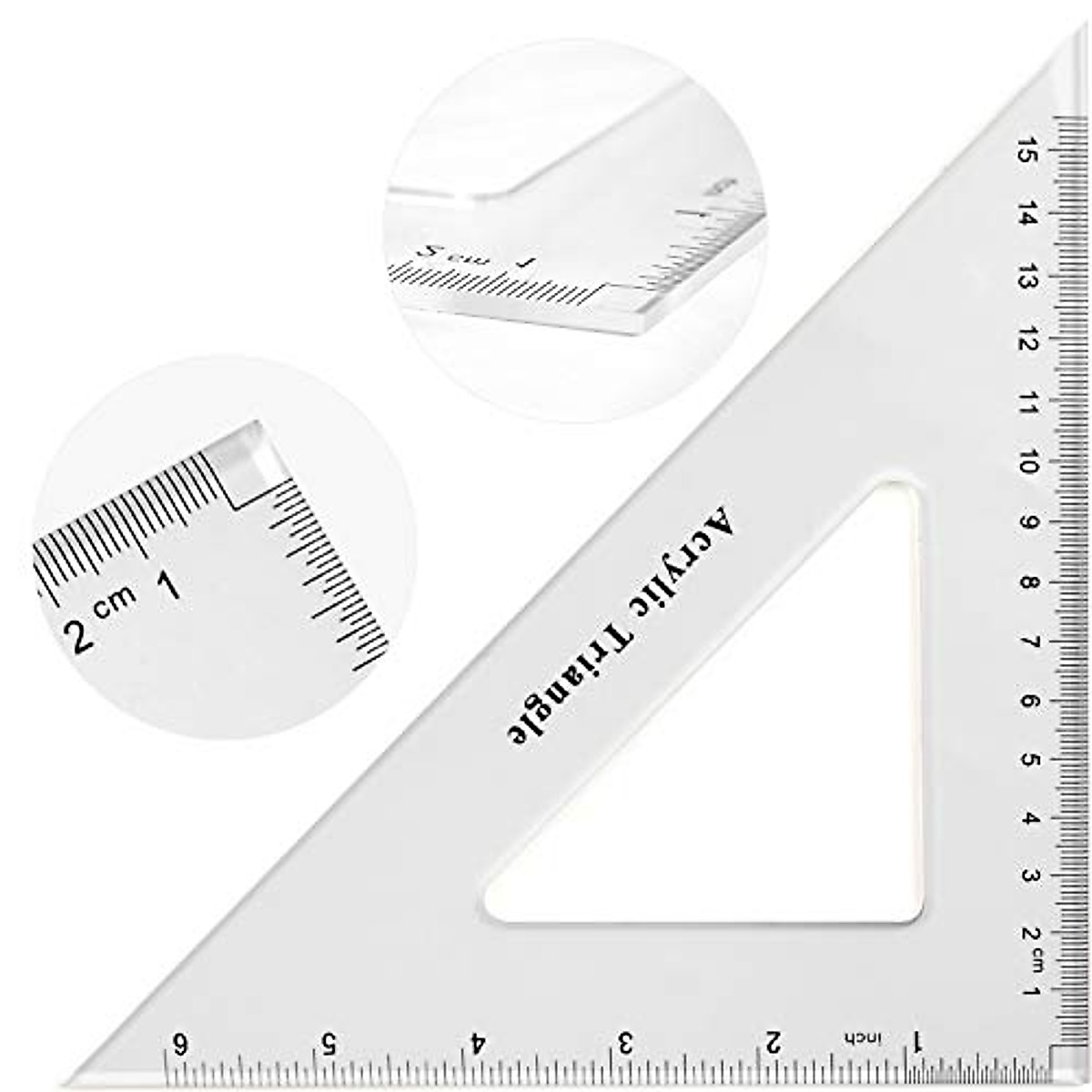 Coopay Large Triangle Ruler Set Square, 30/60 and 45/90 Degrees, Triangle Hollow