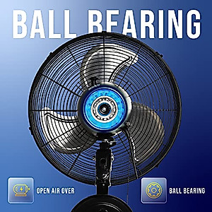 Tornado 20 Inch Pro Series High Velocity Oscillating Wall Mount Fan For Industrial, Commercial, Residential Use 3 Speed 5250 CFM UL Safety Listed