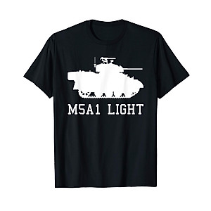 WWII US Tank M5A1 Light Silhouette T-Shirt