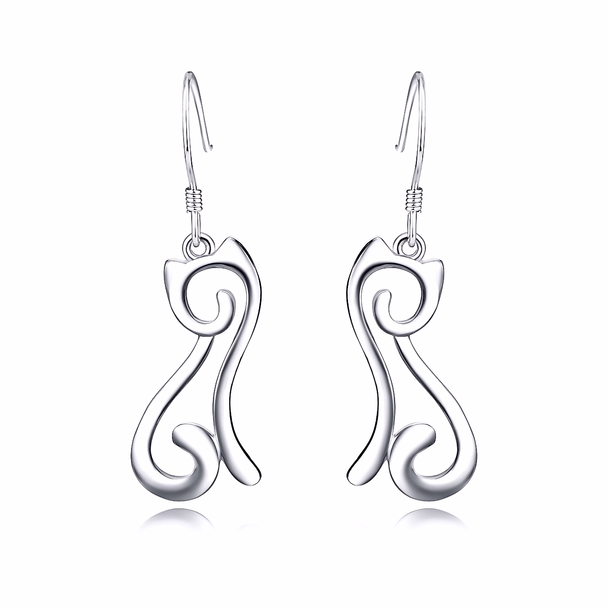 Cat Earrings Gifts for Women Sterling Silver Cute Animals Filigree Cats Dangle Earrings Jewelry Gifts for Girls