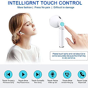 Wireless Earbuds,Bluetooth Headphones IPX7 Waterproof Wireless Bluetooth with Microphone Charging Case 30H Playtime,Pop-ups Auto Pairing Hi-Fi Stereo Sound Headset for Airpods/iPhone/Samsung/iOS