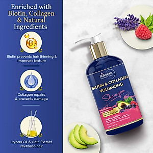 StBotanica Biotin & Collagen Volumizing Hair Shampoo - 300ml - No Sulphate, No Parabens, No Silicon