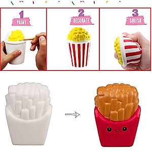 Korilave Squishies DIY Art Crafts Dessert Kits for Girls Gift, Paint Your Own Squishy Toy Jumbo Soft Slow Rising Stress Relief Fidget Toys for Ages 4 5 6 7 8 Kids(27Pcs)