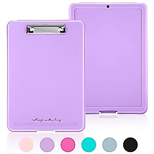 Sooez Storage Clipboard, [25% Sturdier] Nurse Clip Boards 8.5x11 With Storage, Heavy Duty Plastic Clipboard With Compartment, Waterproof Clipboard Case Box With Low Profile Clip, Letter Sized a4 Paper